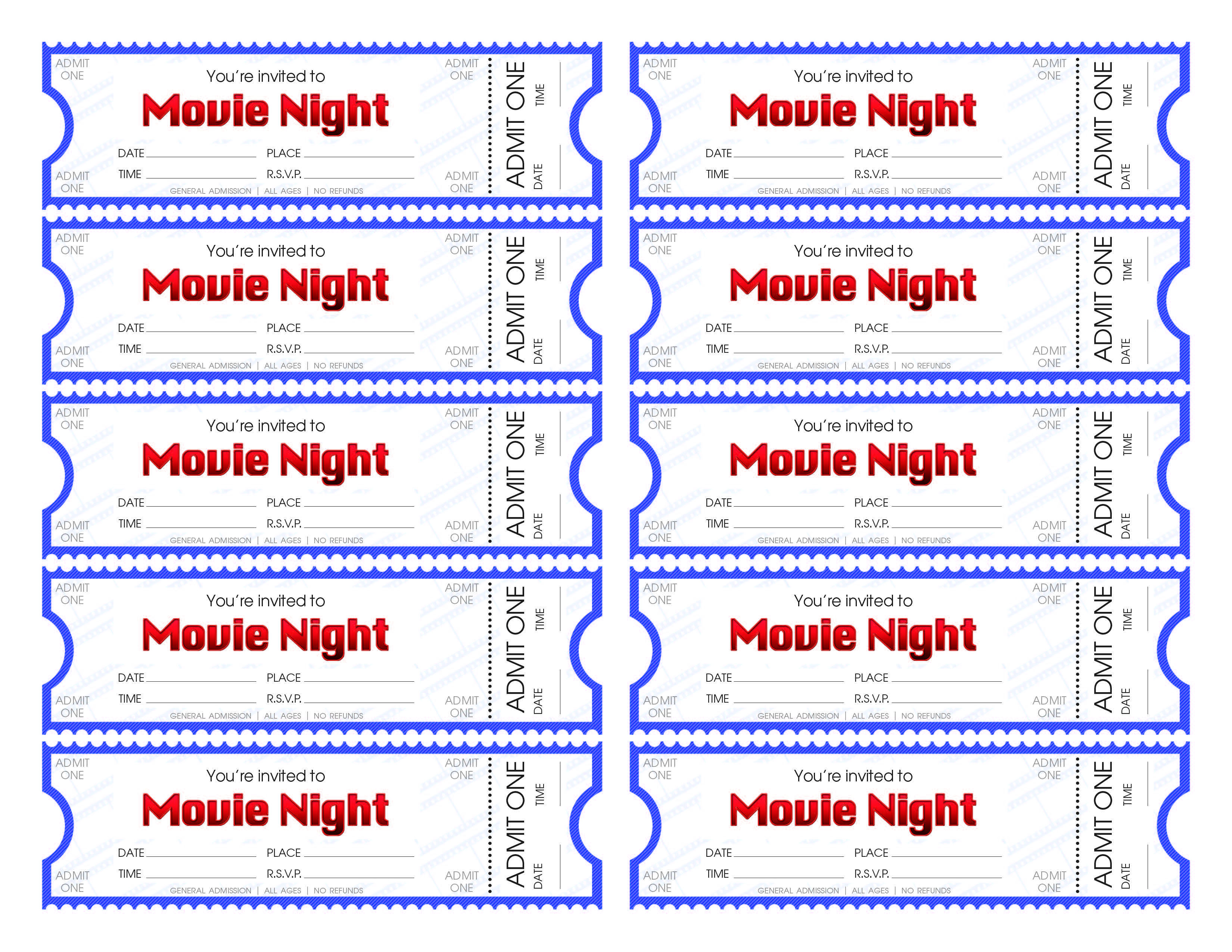 Make Your Own Movie Night Tickets Sheknows Sweet Daisy Designs Free 