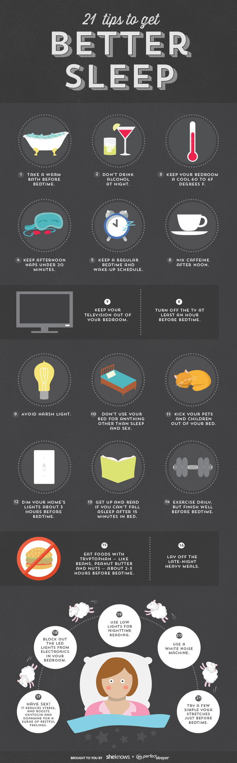 21 Tips To Get Better Sleep INFOGRAPHIC 21 Tips To Get Better Sleep INFOGRAPHIC