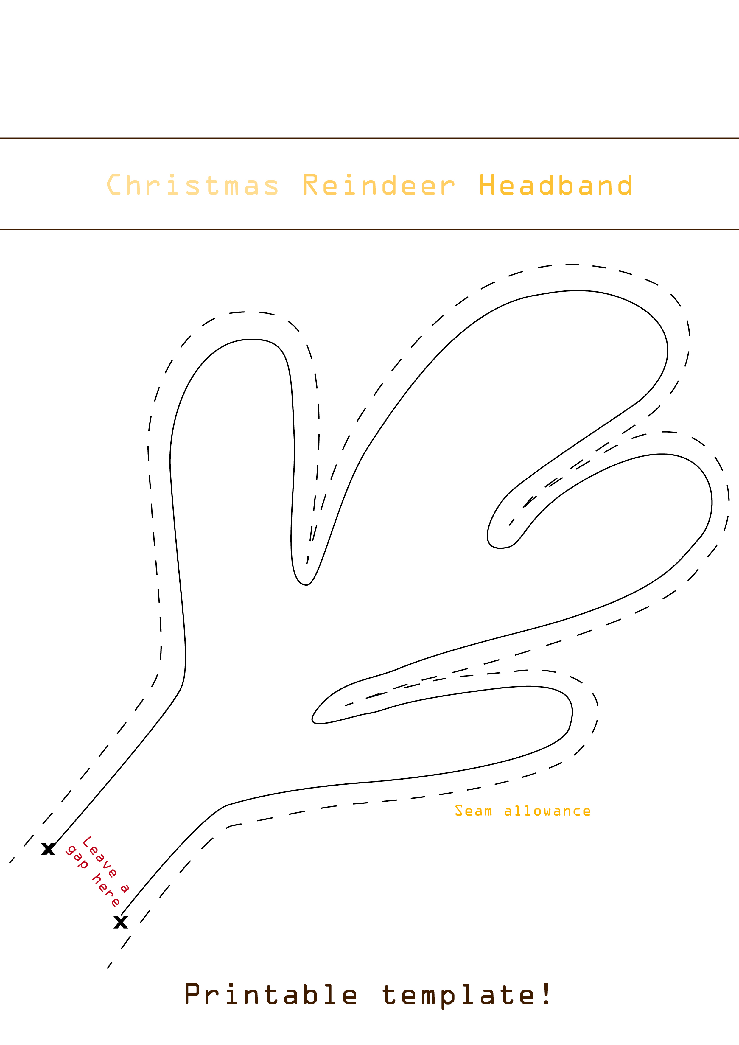 Reindeer Antler Template Printable Free Printable Blank World