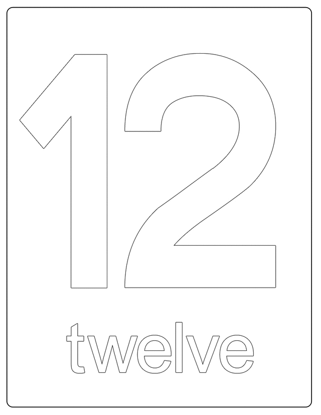 Printable Numbers Number 12 Printable Numbers Number 12