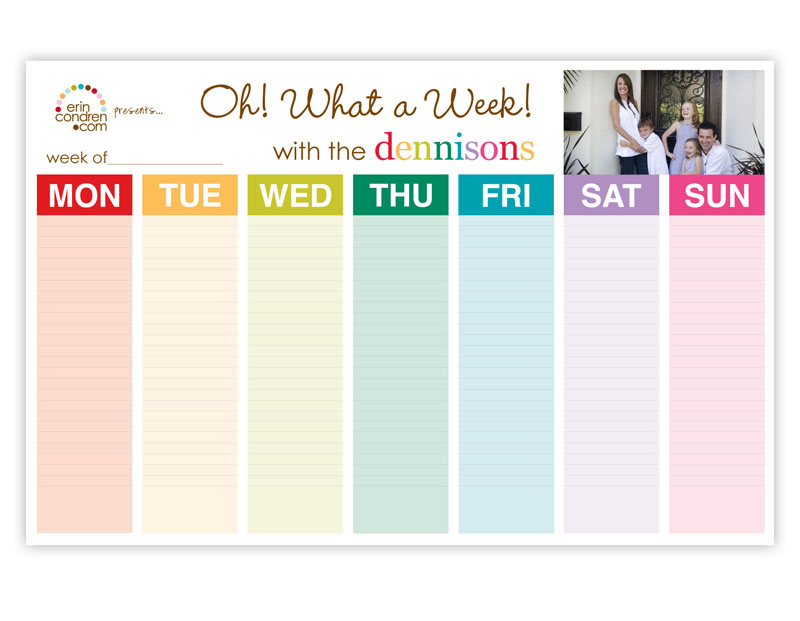 Fun Weekly Calendar Template