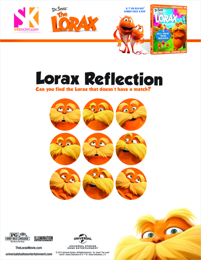Printable Games & Activities: The Lorax reflection ac